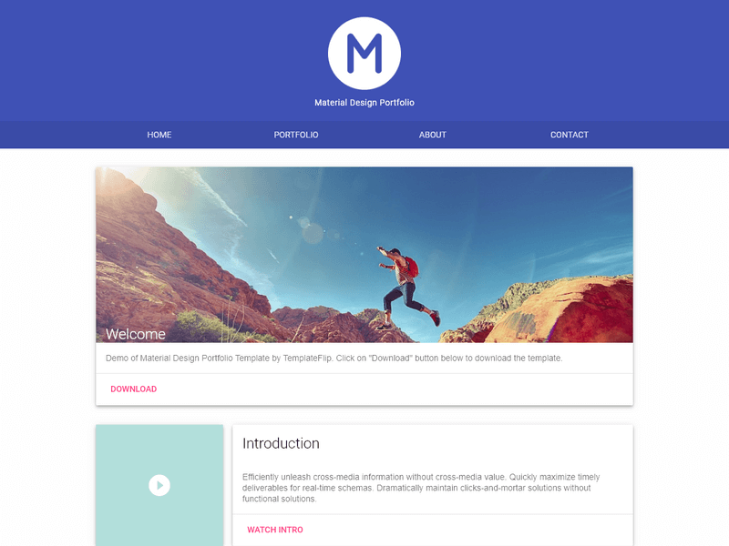 Material Portfolio A Material Design Portfolio Template TemplateFlip